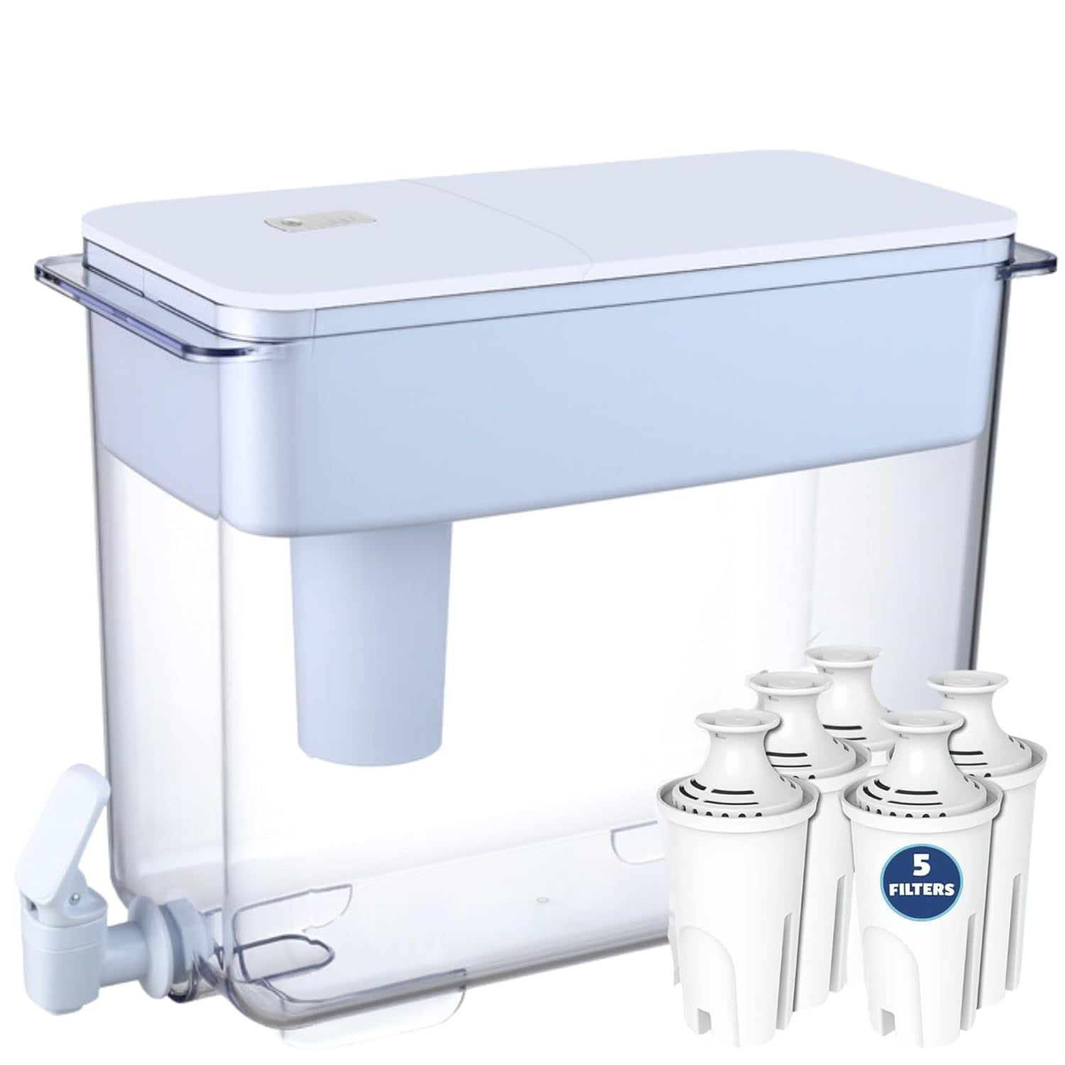 30-Cup Water Filter Pitcher & 5 Filters & Electronic Filter Change ...