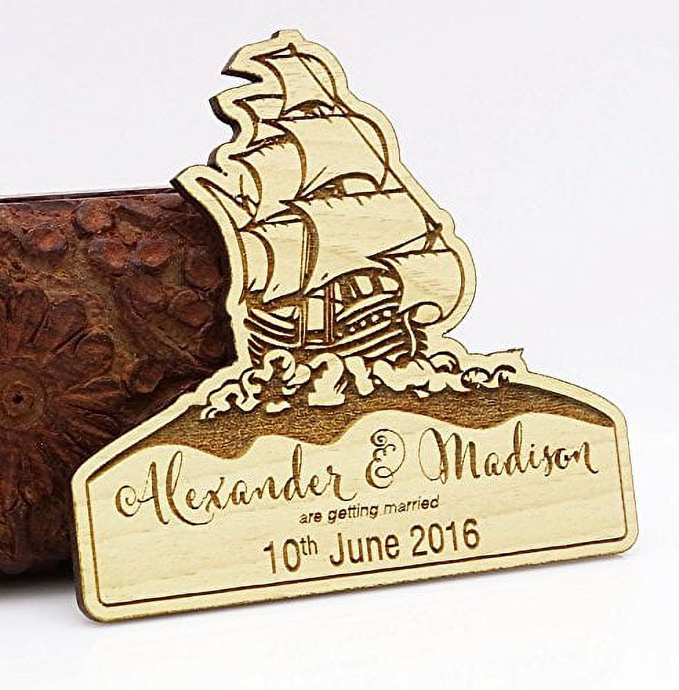 30 Custom Engraved Wooden Magnet Rustic Wedding Save The Date Wood ...