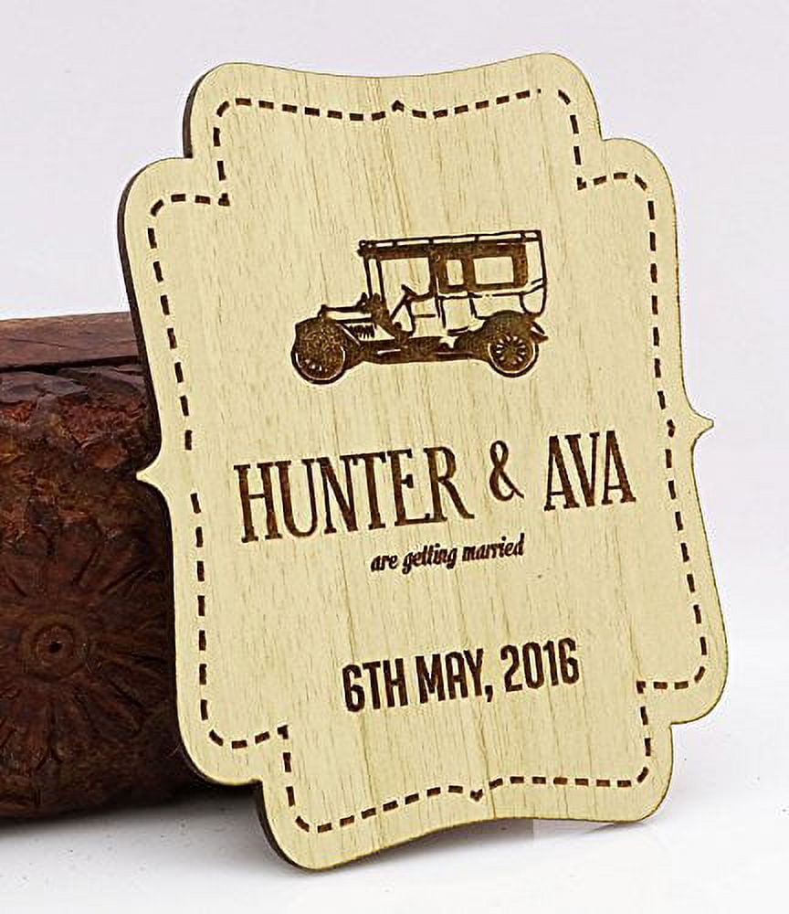 30 Custom Engraved Wooden Magnets Rustic Wedding Save The Date Wooden ...