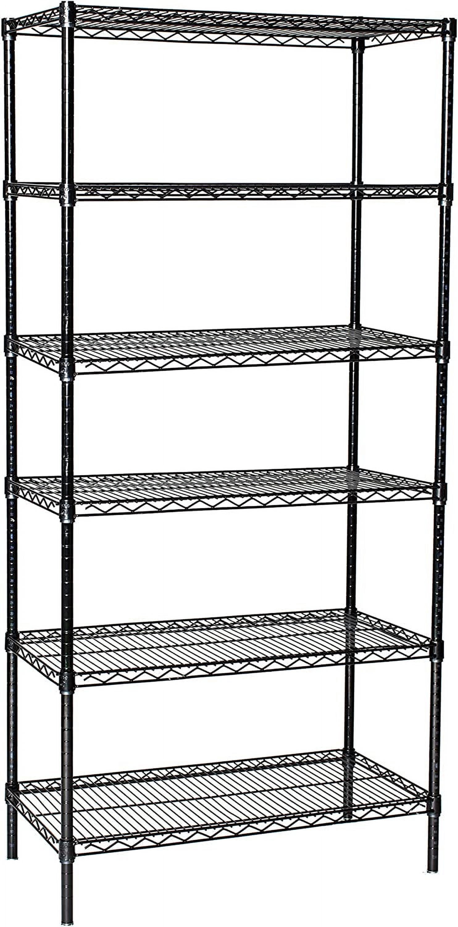 30" Deep x 36" Wide x 86" High 6 Tier Black Starter Shelving Unit ...