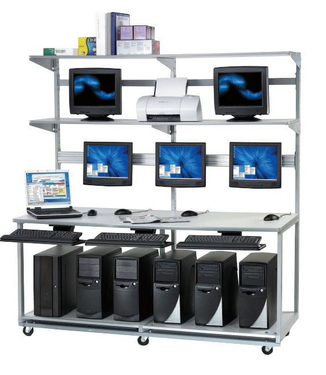 30" Deep x 96" Wide x 74" High Heavy Duty LAN Workstation - Walmart.com