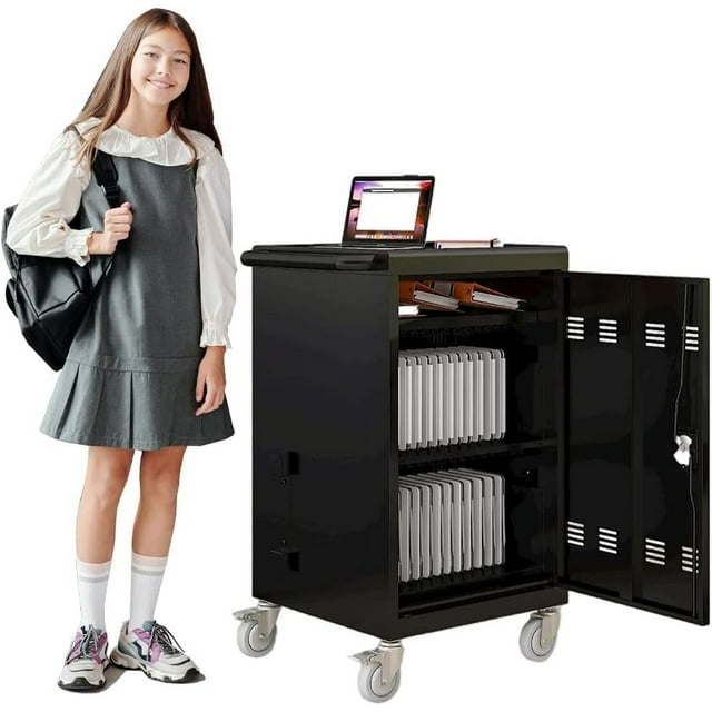 30 Device Mobile Charging Laptop & Tablet Storage Carts for Chromebooks ...