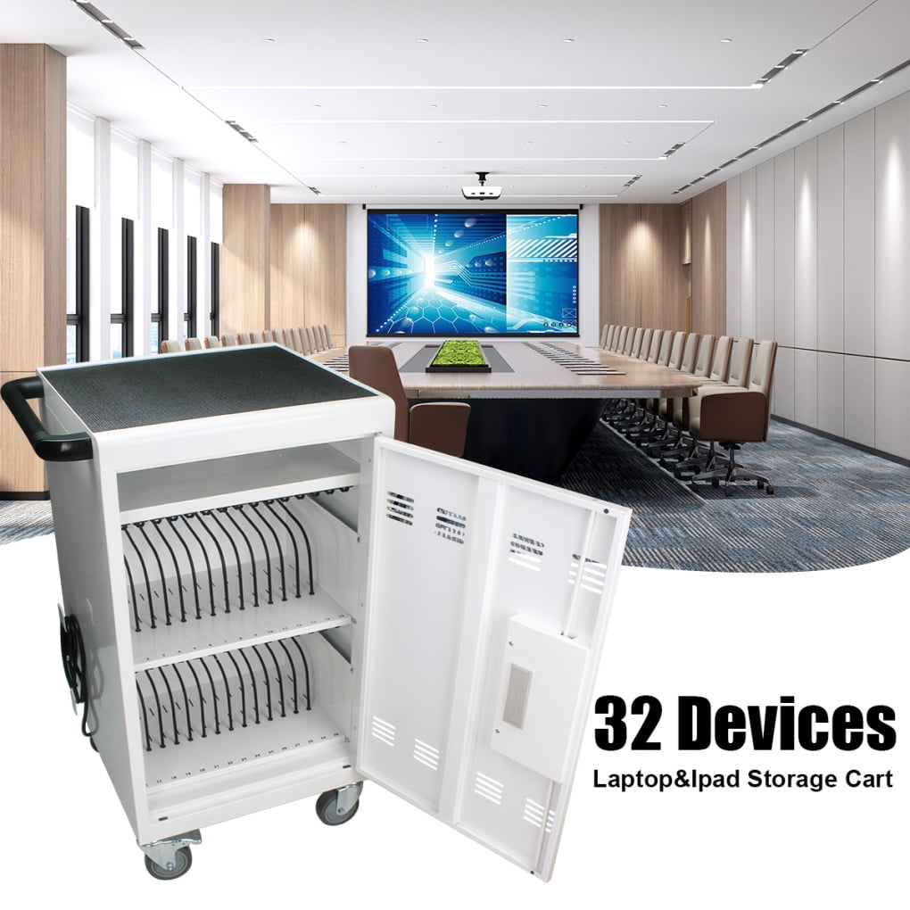 30-Device Mobile Charging and Storage Cart with Combination Lock, UL ...