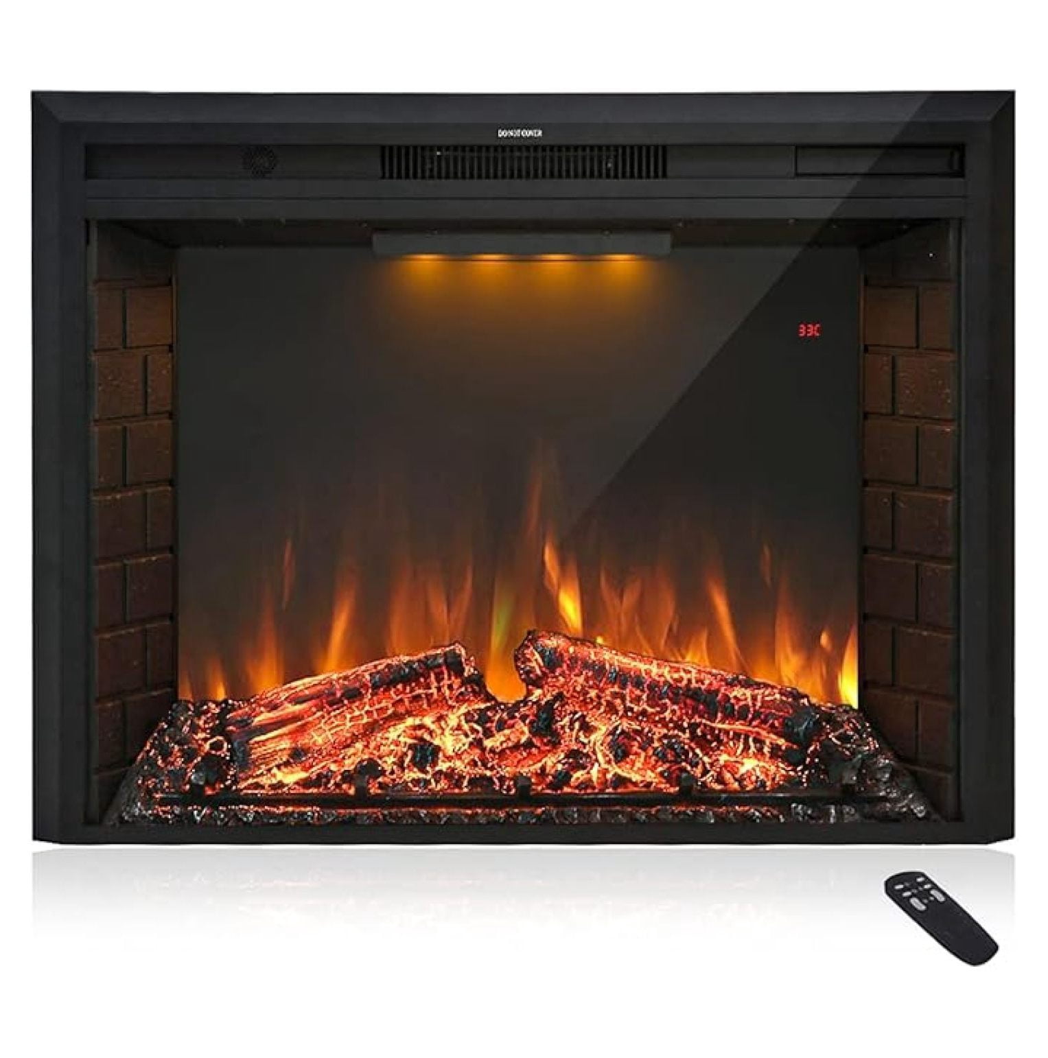 30'' Electric Fireplace Insert, Recessed Fireplace Heater with Fire ...