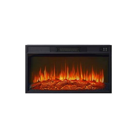 30" Electric Fireplace Insert, Wall Recessed/Mounted, Freestanding ...