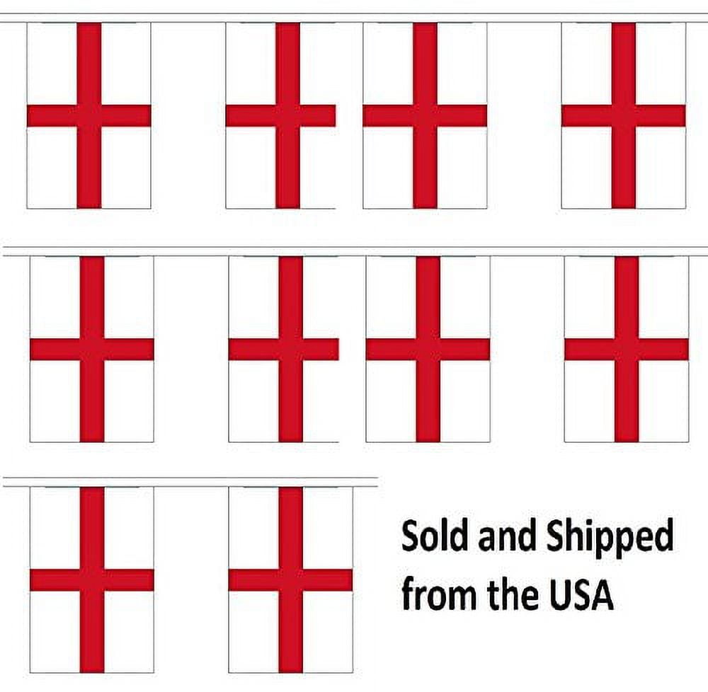 30' England String Flag Party Bunting Has 30 English 6"x9" Polyester ...