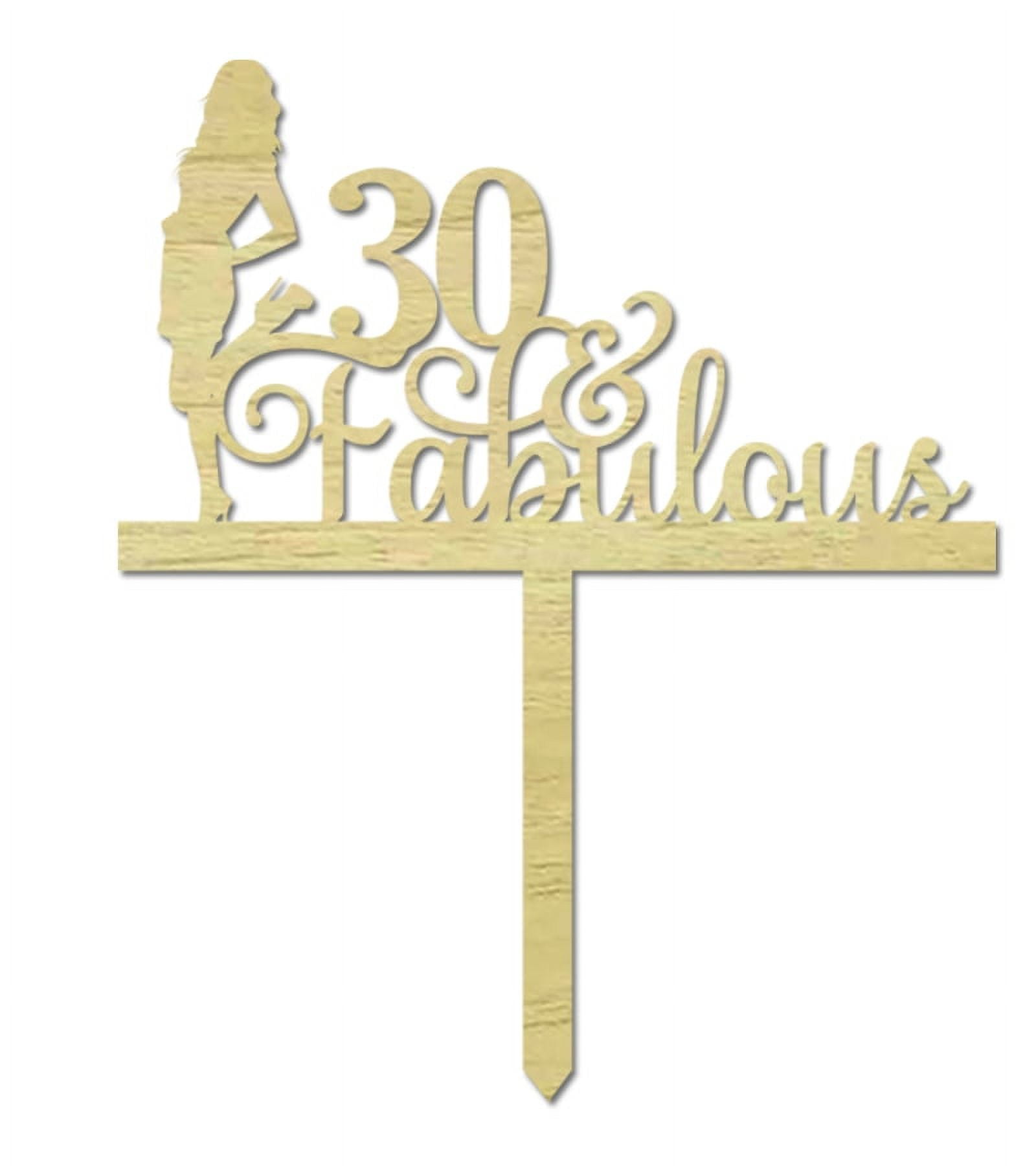 "30 Fabulous" Custom Birthday Cake Topper Personalized Rustic Wooden ...