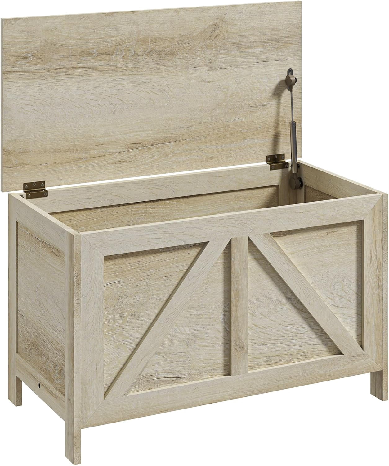 30" Farmhouse Storage Bench, Lift Top Storage Chest with Safety Hinge ...