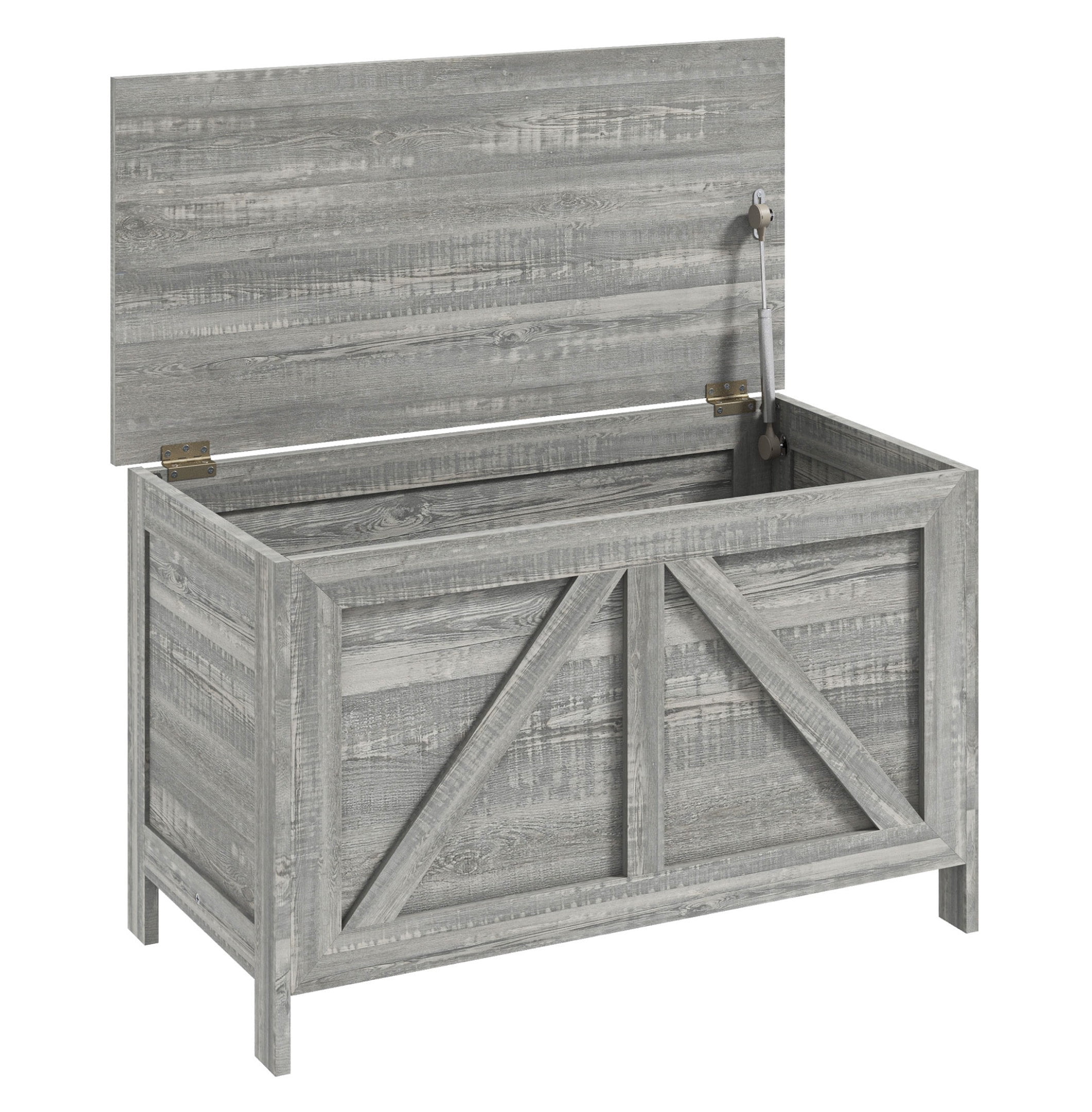 30" Farmhouse Storage Chest, Lift Top Box Organizer with Safety Hinge ...