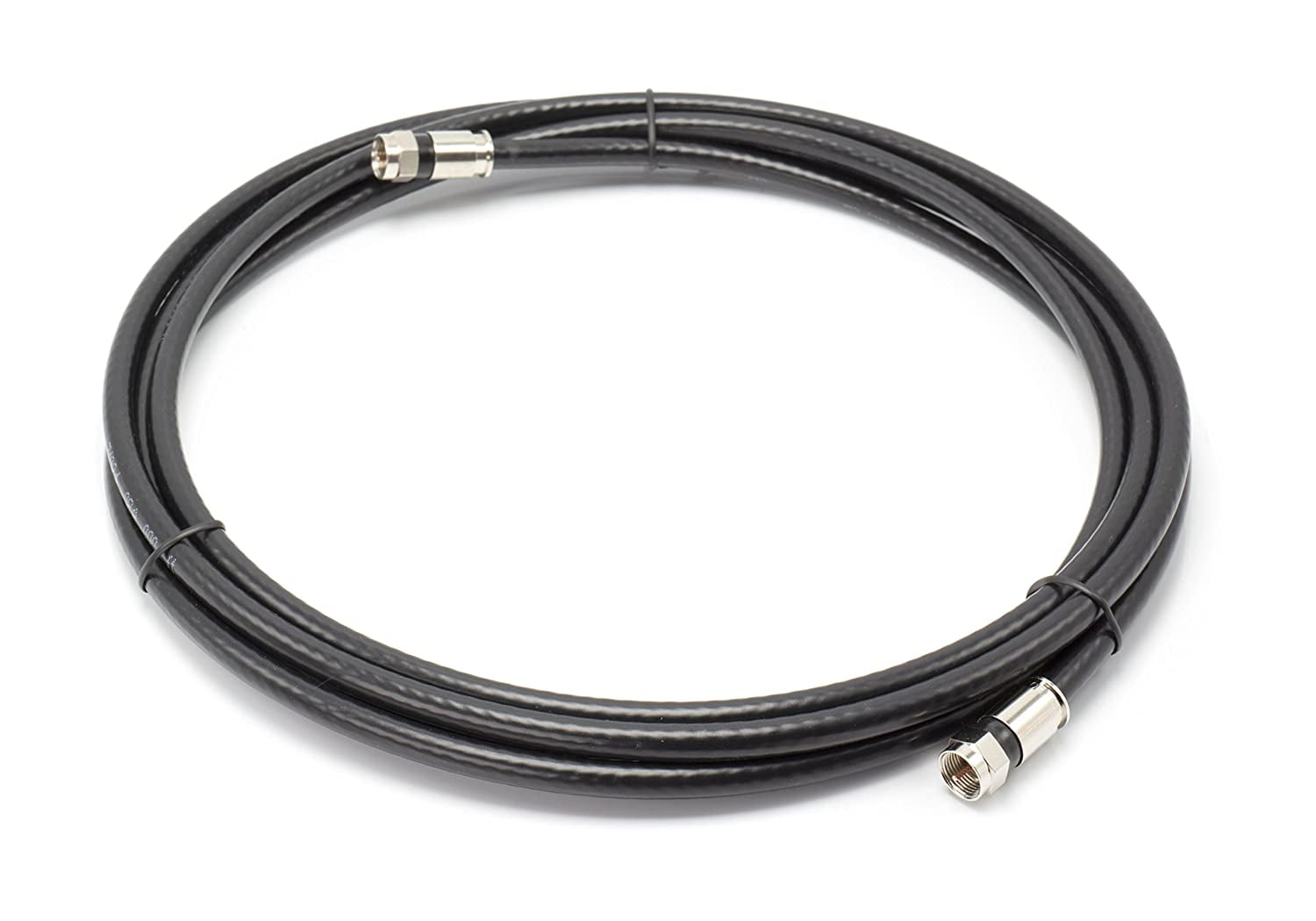 30' Feet, Black RG6 Coaxial Cable (Coax Cable) - Made in the USA - with ...