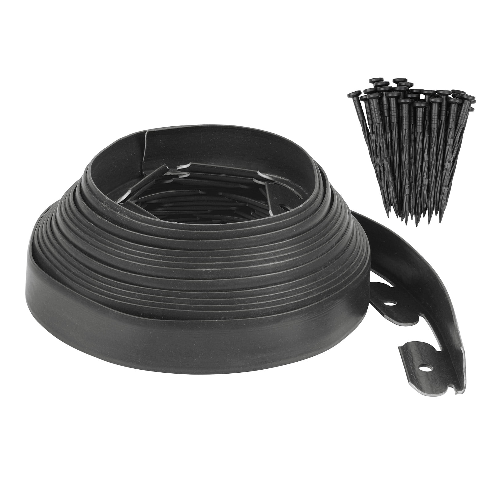 30 Feet Plastic Garden Edging Border with 27 Pack Spikes (1.57Inches ...