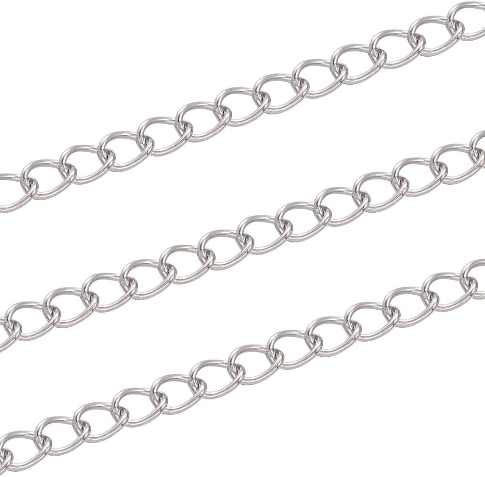 30 Feet Soldered 304 Stainless Steel Twisted Chain Link Curb Chains for ...