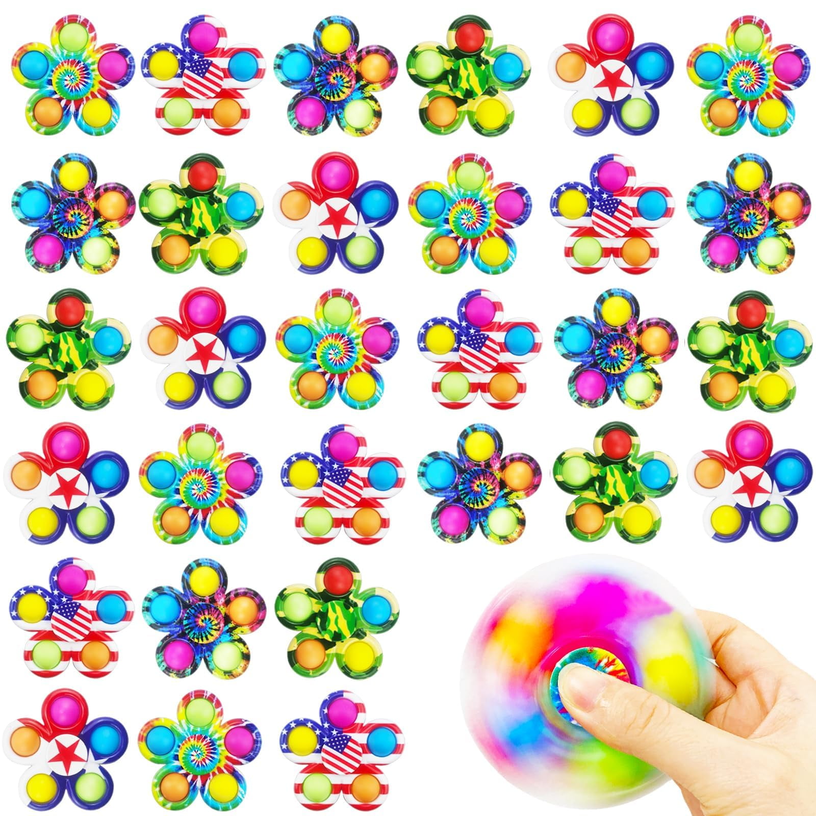 30 Fidget Spinners Toys, Party Favors Gifts for Kid,Pop Fidget Spinner ...
