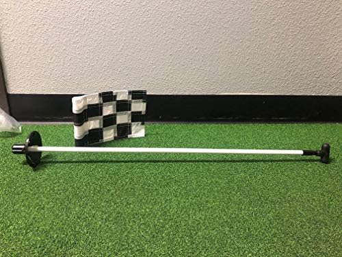 30" Flag Pole with Metal Ball Retriever Base Bundled with Checkered ...