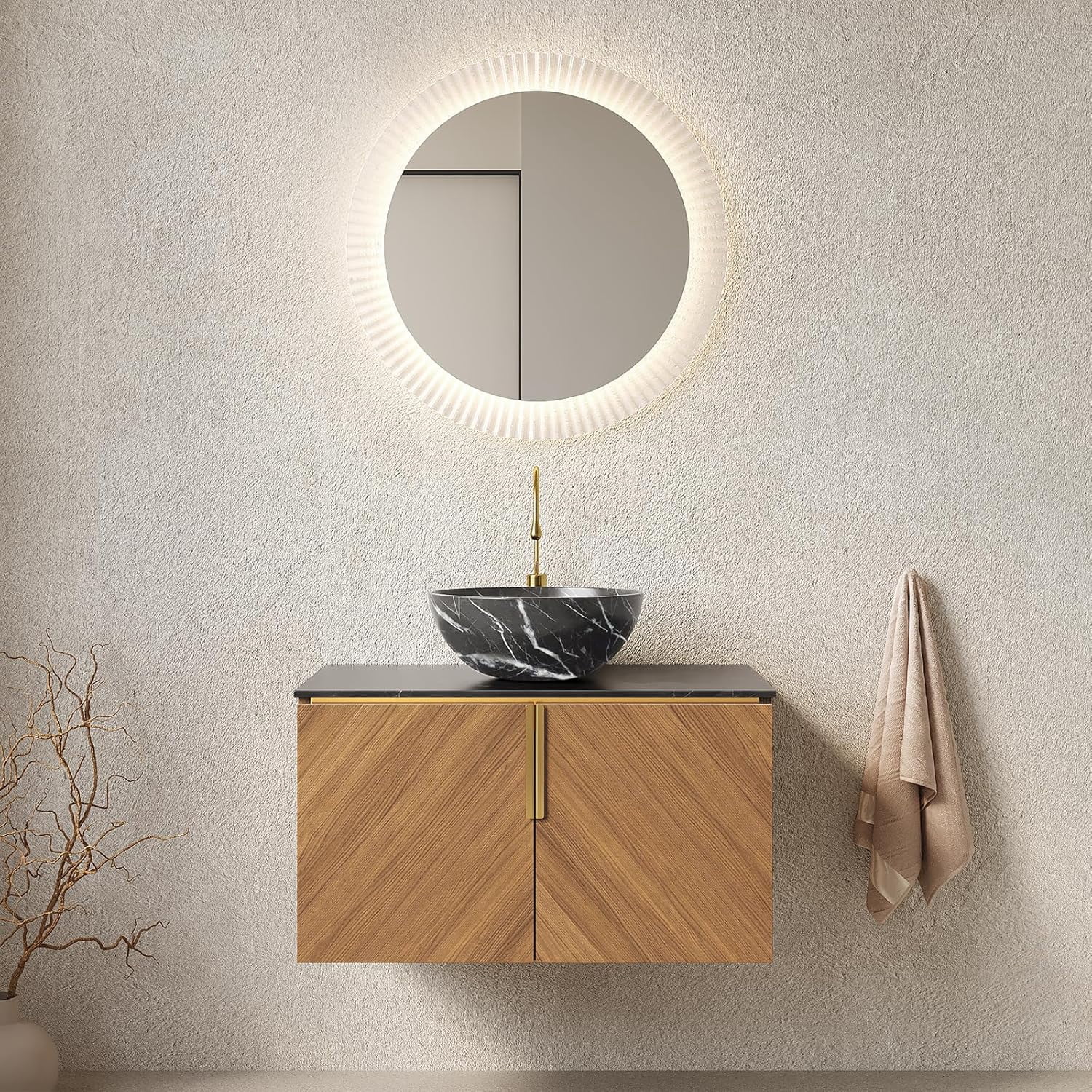 30"Floating Bathroom Vanity with Ceramic Sink, Modern Plywood Bathroom ...
