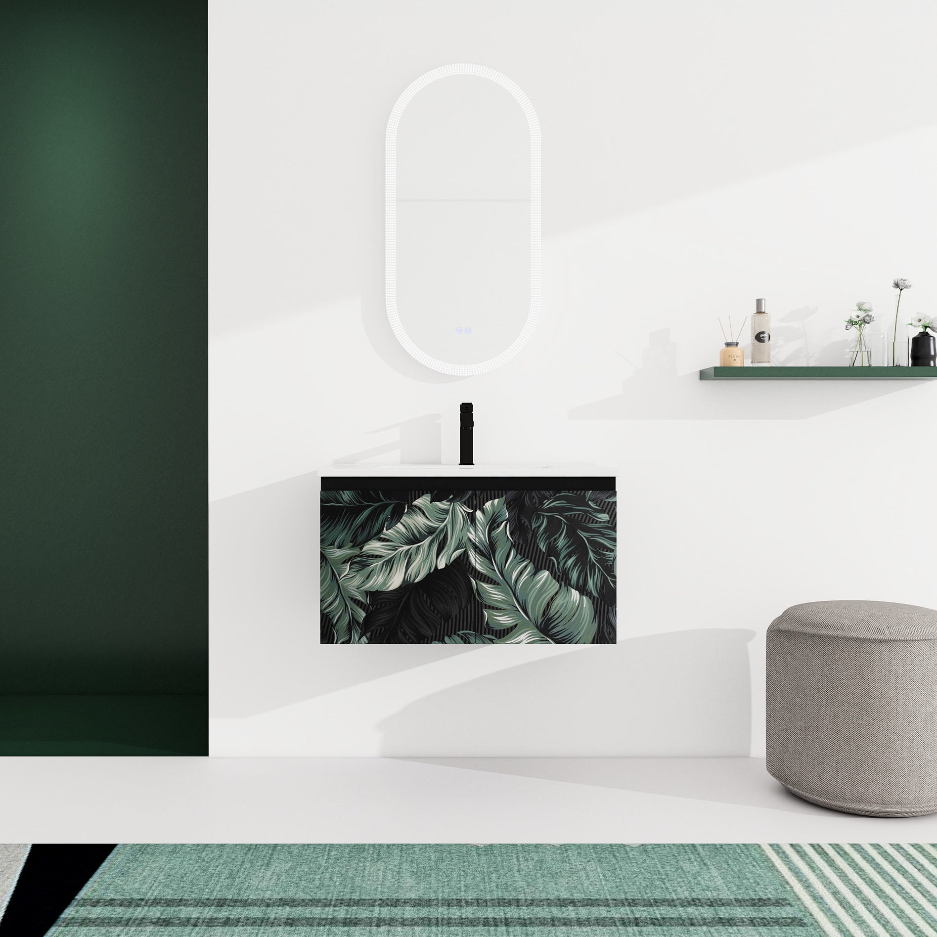 30'' Floating Bathroom Vanity with Ceramic Sink | Provide Quiet Experience with Soft-Closing ...