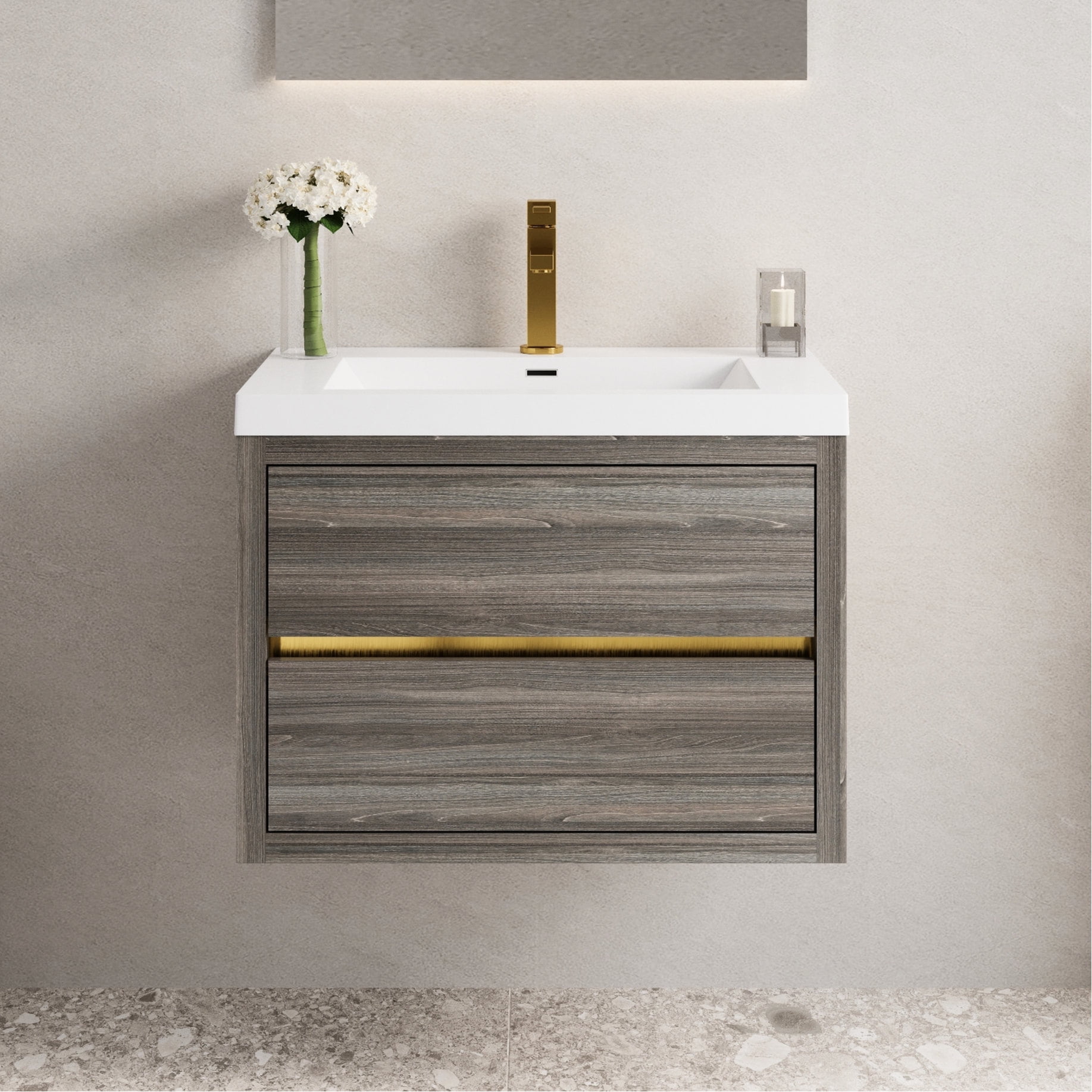 30" Floating Bathroom Vanity | U-Shape Drain Design | Soft Close ...