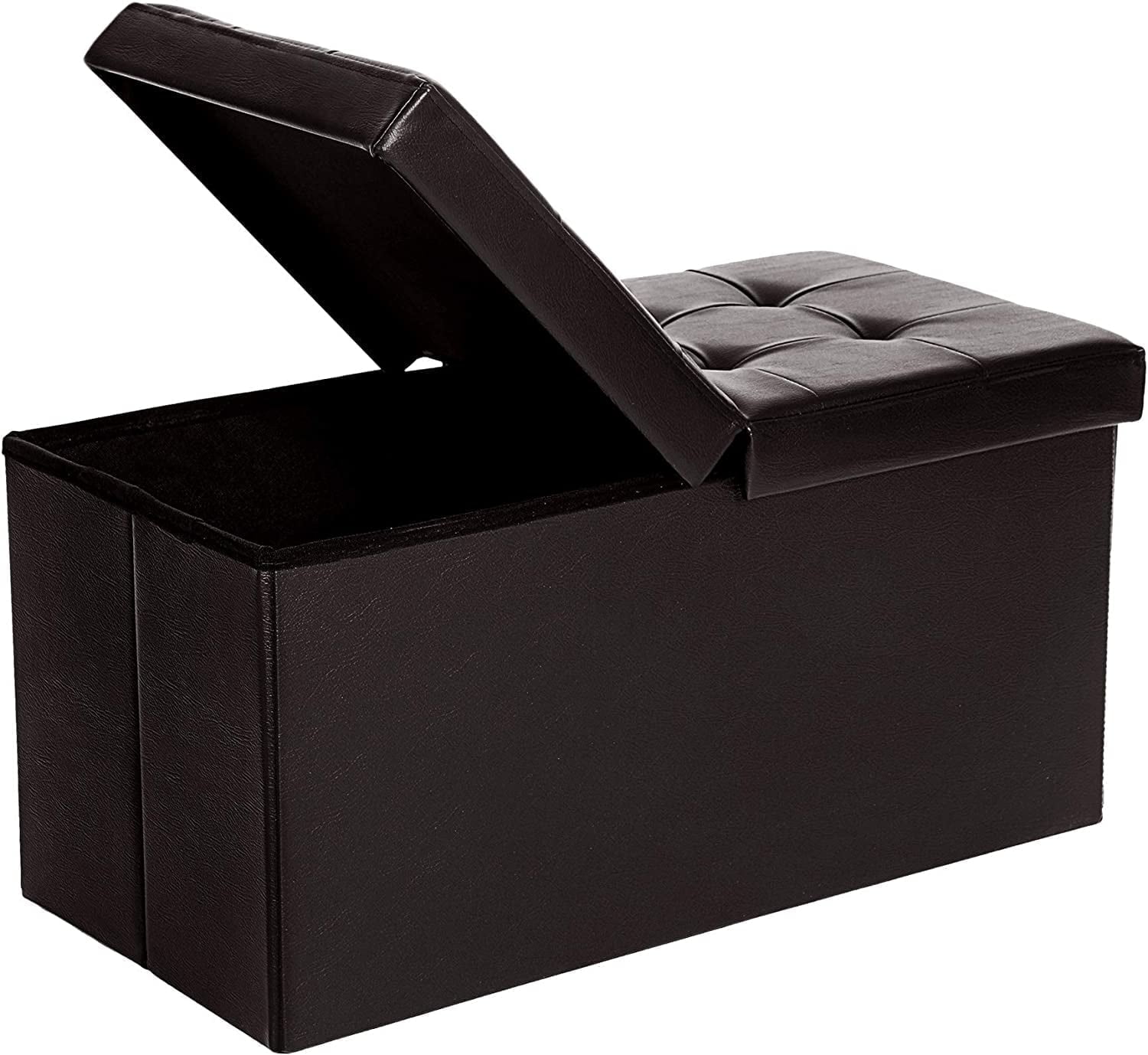 SONGMICS 30" Folding Storage Ottoman Bench with Flipping Lid Ottoman ...