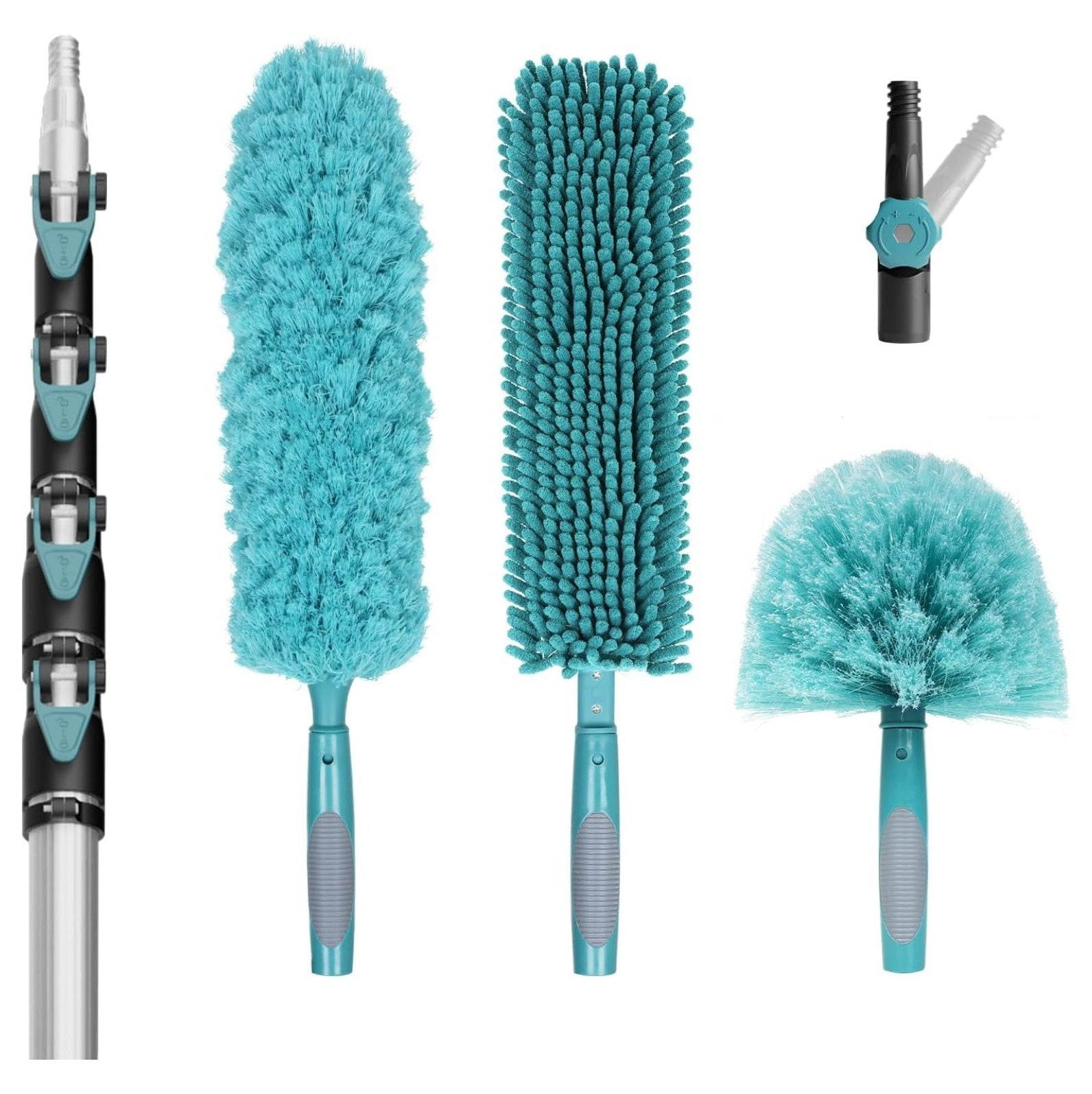 30 Foot High-Reach Duster Kit with 6-24FT Extendable Pole - High ...