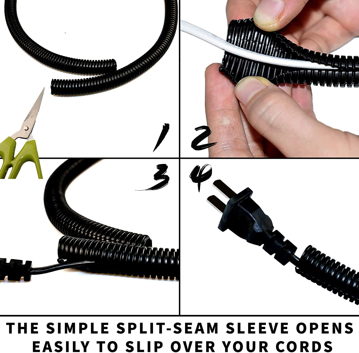 30 Ft Dog & Cat Cord Protector, Wire Loom Tubing for Electric Wires ...