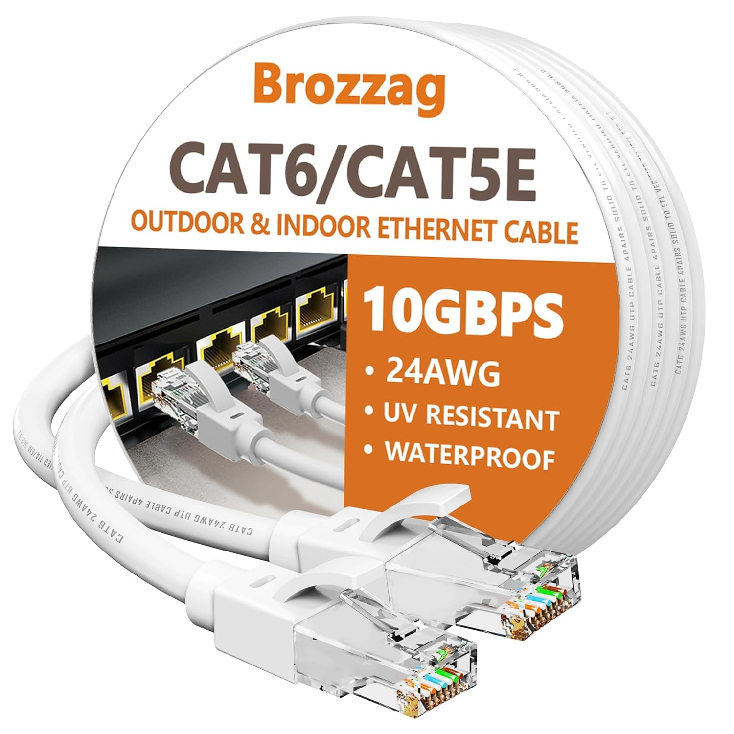 30 Ft Ethernet Cable for Cat5E/Cat6, 10Gbps 24AWG Cat6 Network Cable ...