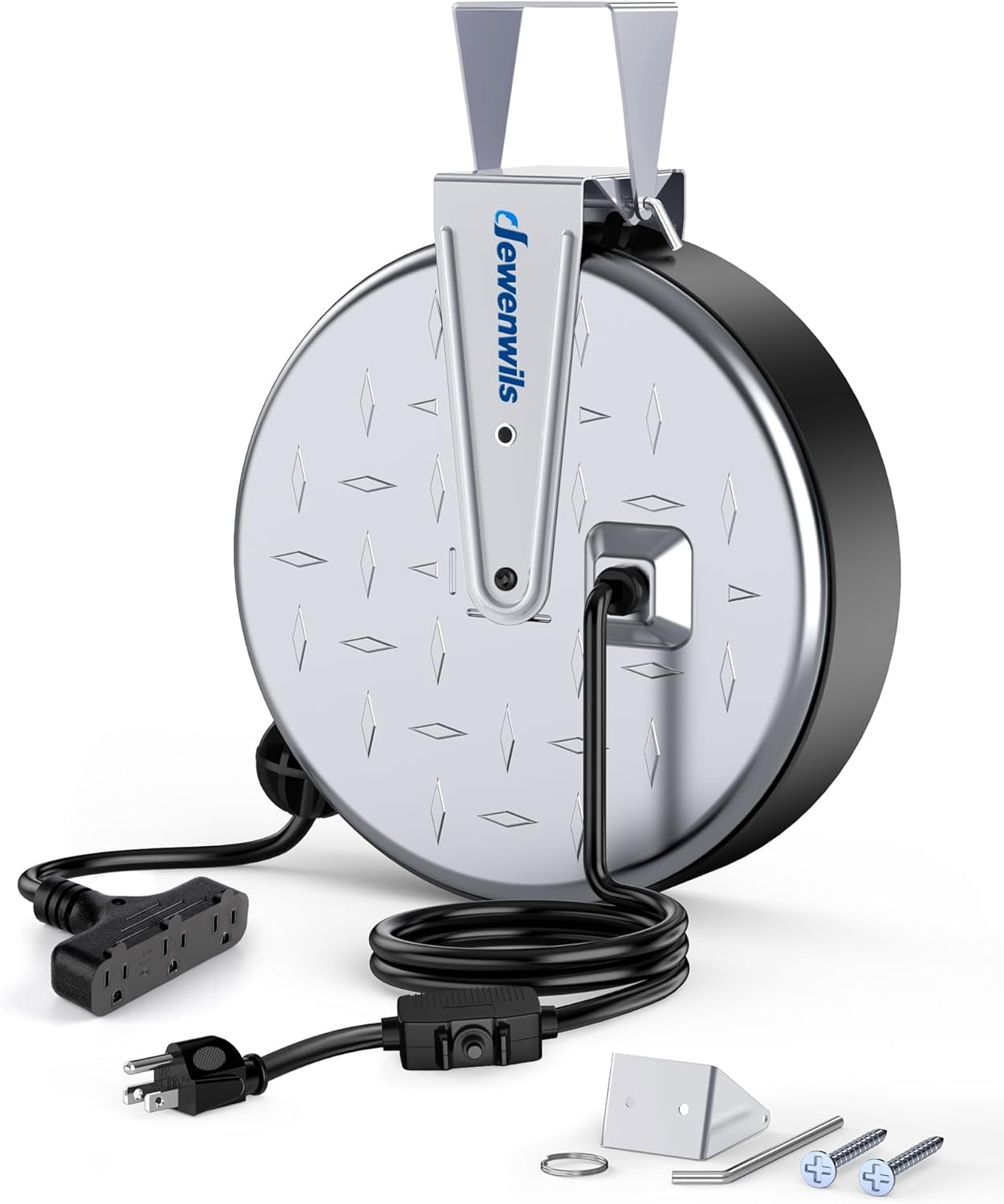 30 Ft Retractable Extension Cord Reel, Ceiling/Wall Mount 16/3 Gauge ...