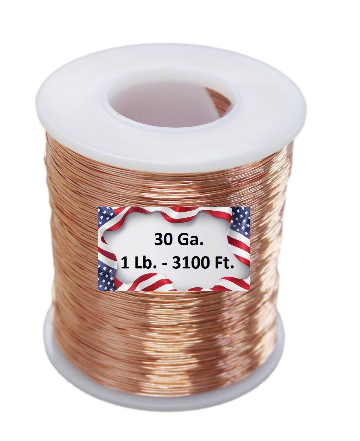 30 Ga. Copper Round Wire 1 Lb. - 3100 Ft. Spool ( Dead Soft ) Made In ...