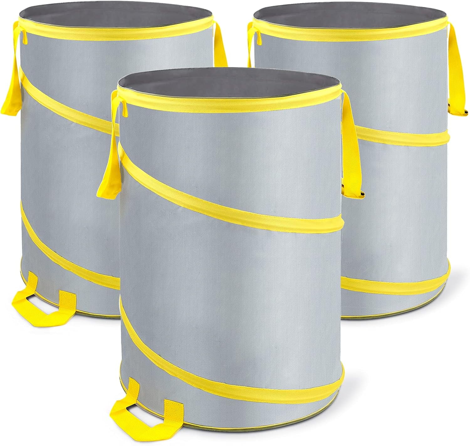 30 Gallon Collapsible Trash Can 3 Pack, Garden Bag Pop Up Camping Trash ...