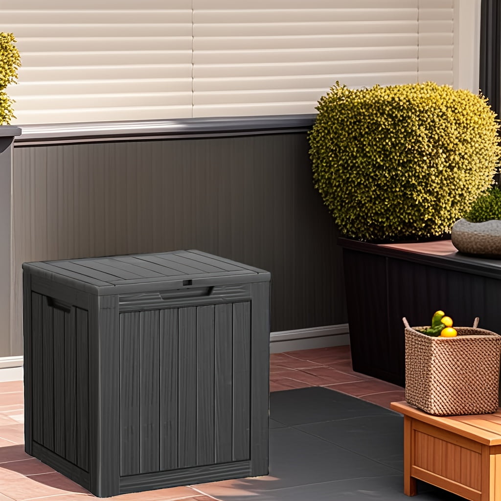 30-Gallon Deck Box - Waterproof Resin Outdoor Storage with Lockable Lid ...