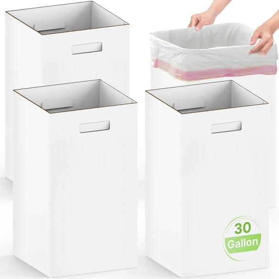 30 Gallon Disposable Recycled Cardboard Trash Cans, 4 Pack - Walmart.com