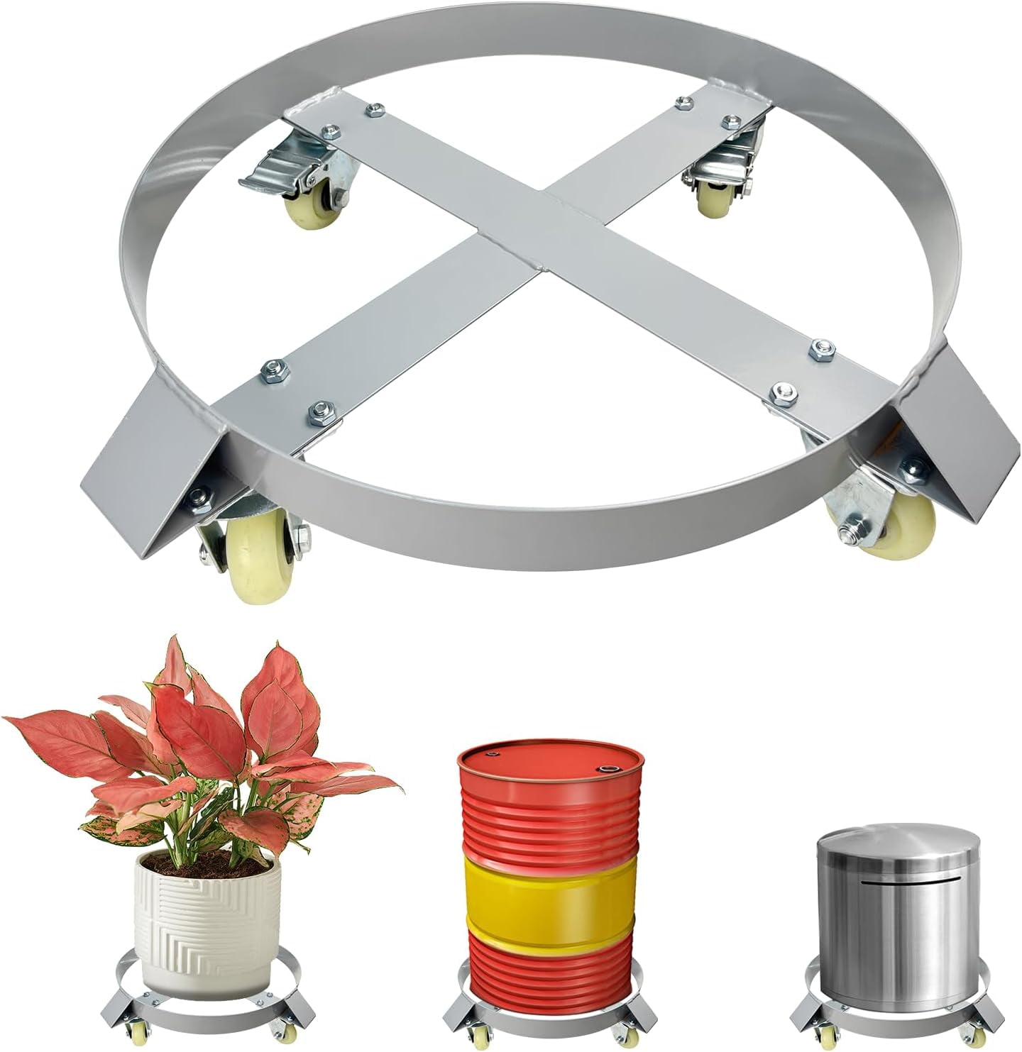 30 Gallon Drum Dolly, 400lbs Load Capacity 30 Gallon Barrel Dolly Cart ...