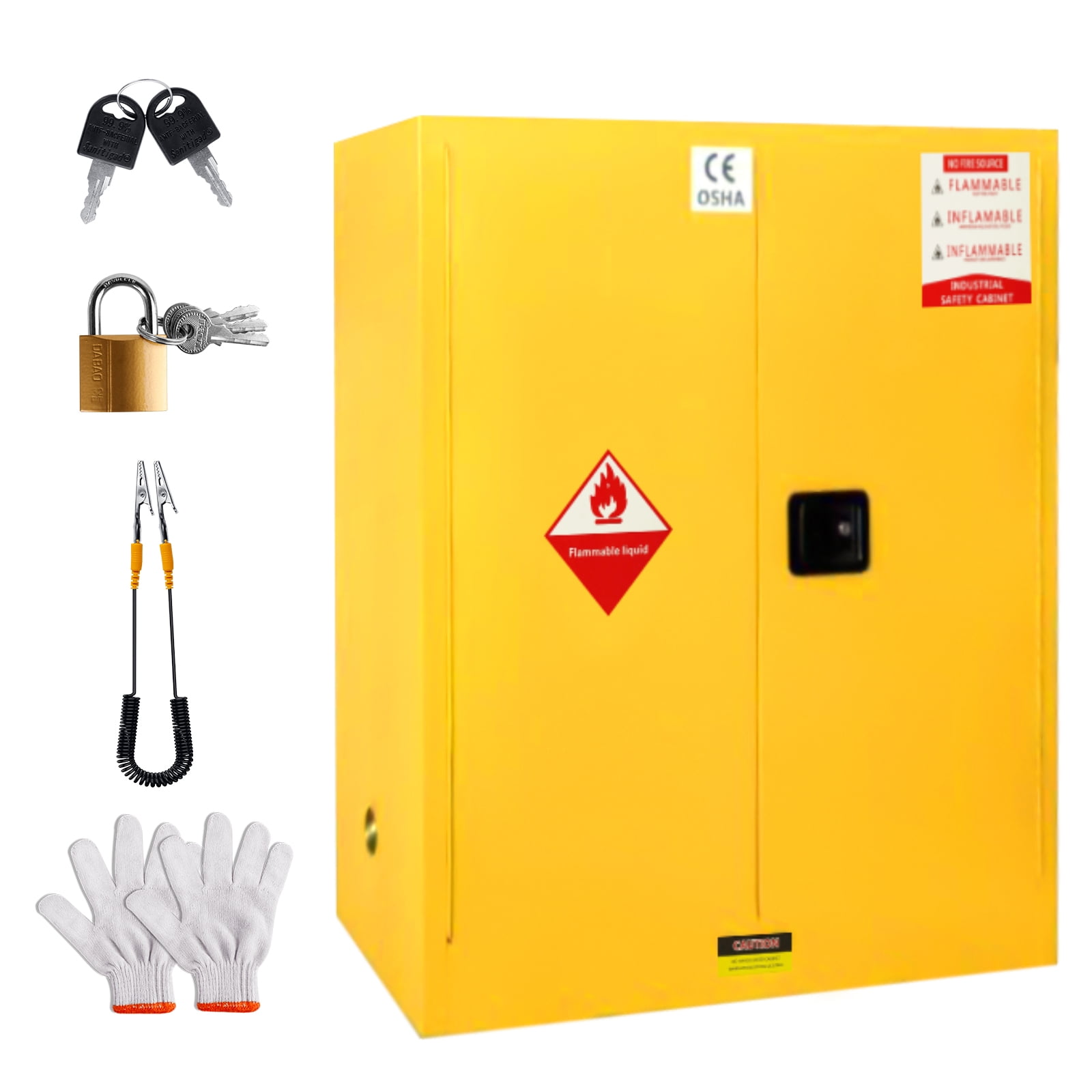 Flammable Liquid Storage Cabinet 30 Gallon, 18.11" x 42.91" x 44.1", 1 ...