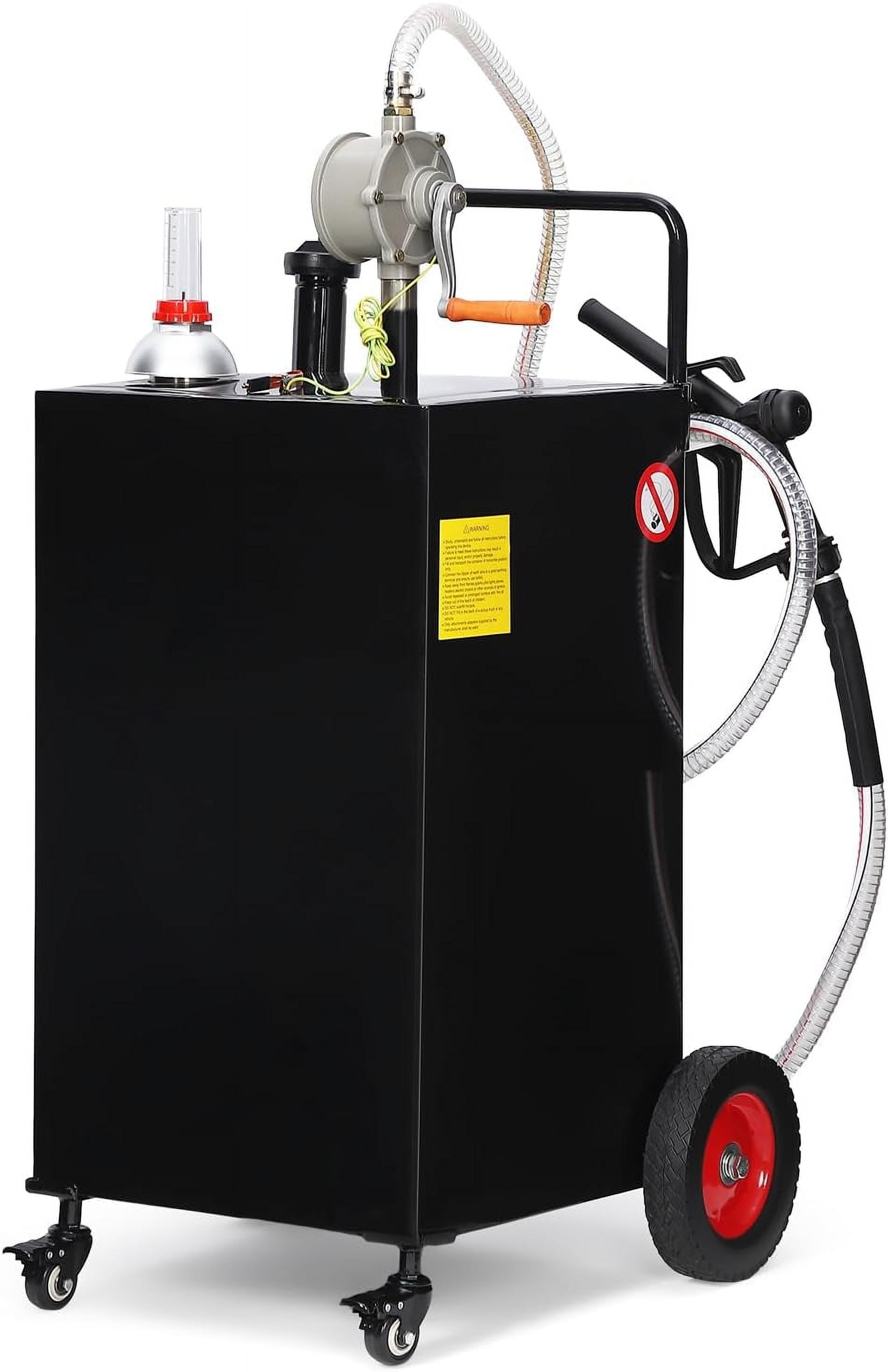 30 Gallon Fuel Caddy, Portable Gas Caddy on 4 Wheels with Manual ...