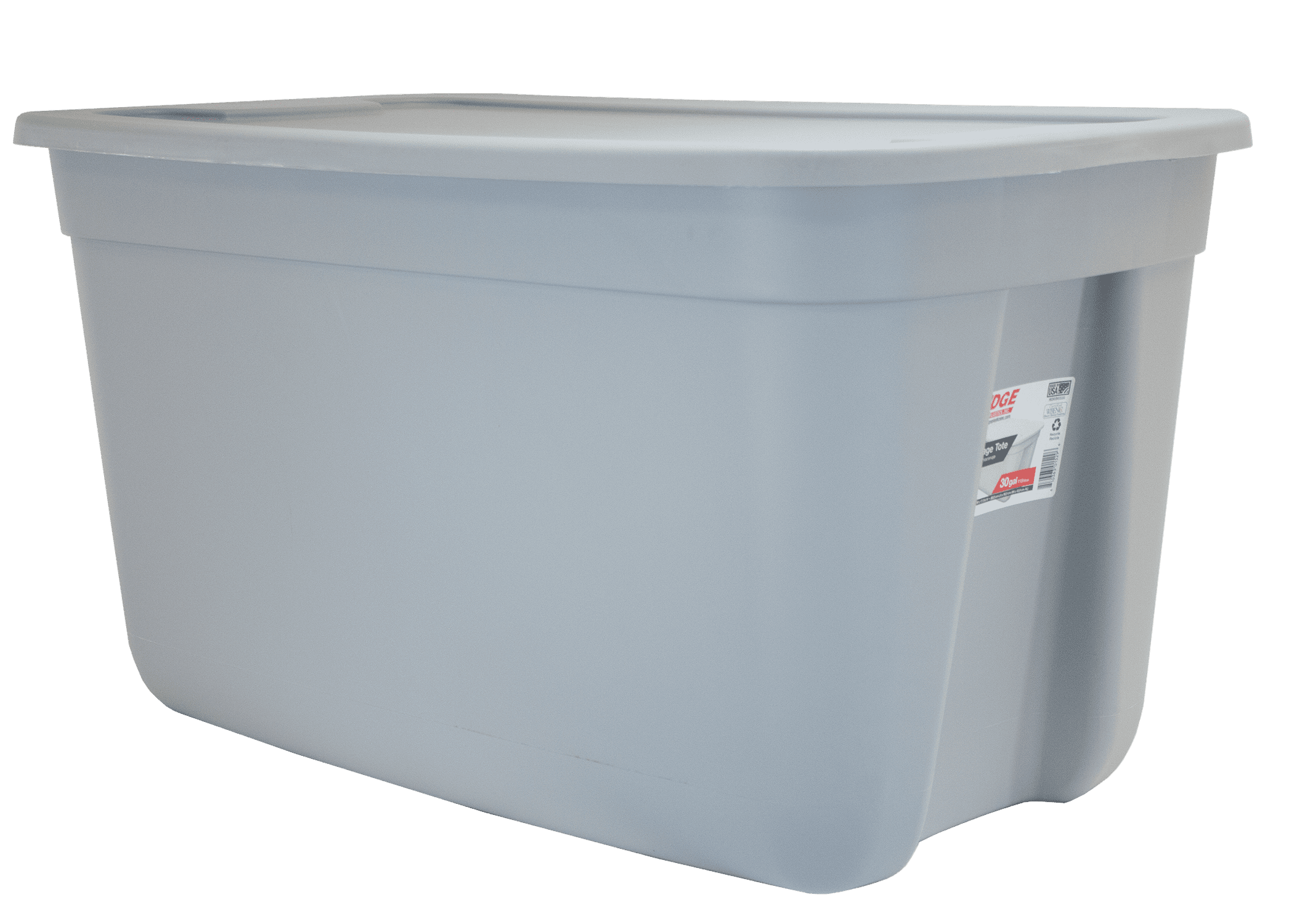 30 Gallon Grey Storage Tote- Edge Plastics Inc - Walmart.com