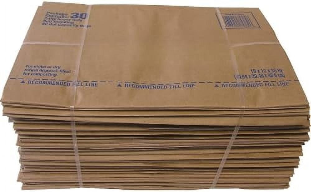 30 Gallon Lawn & Leaf 2-Ply Heavy-Duty Yard Waste Compost Paper Bags ...