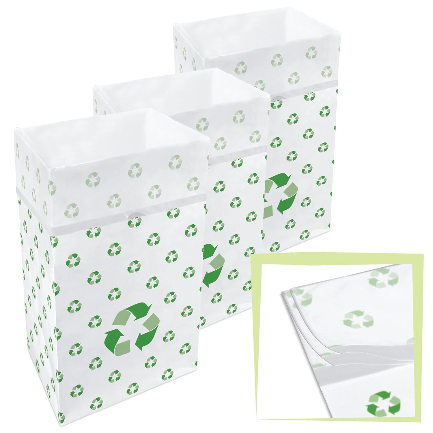 30 Gallon Multi-Liner Disposable Trash Cans (3-Pack) Reusable Garbage ...