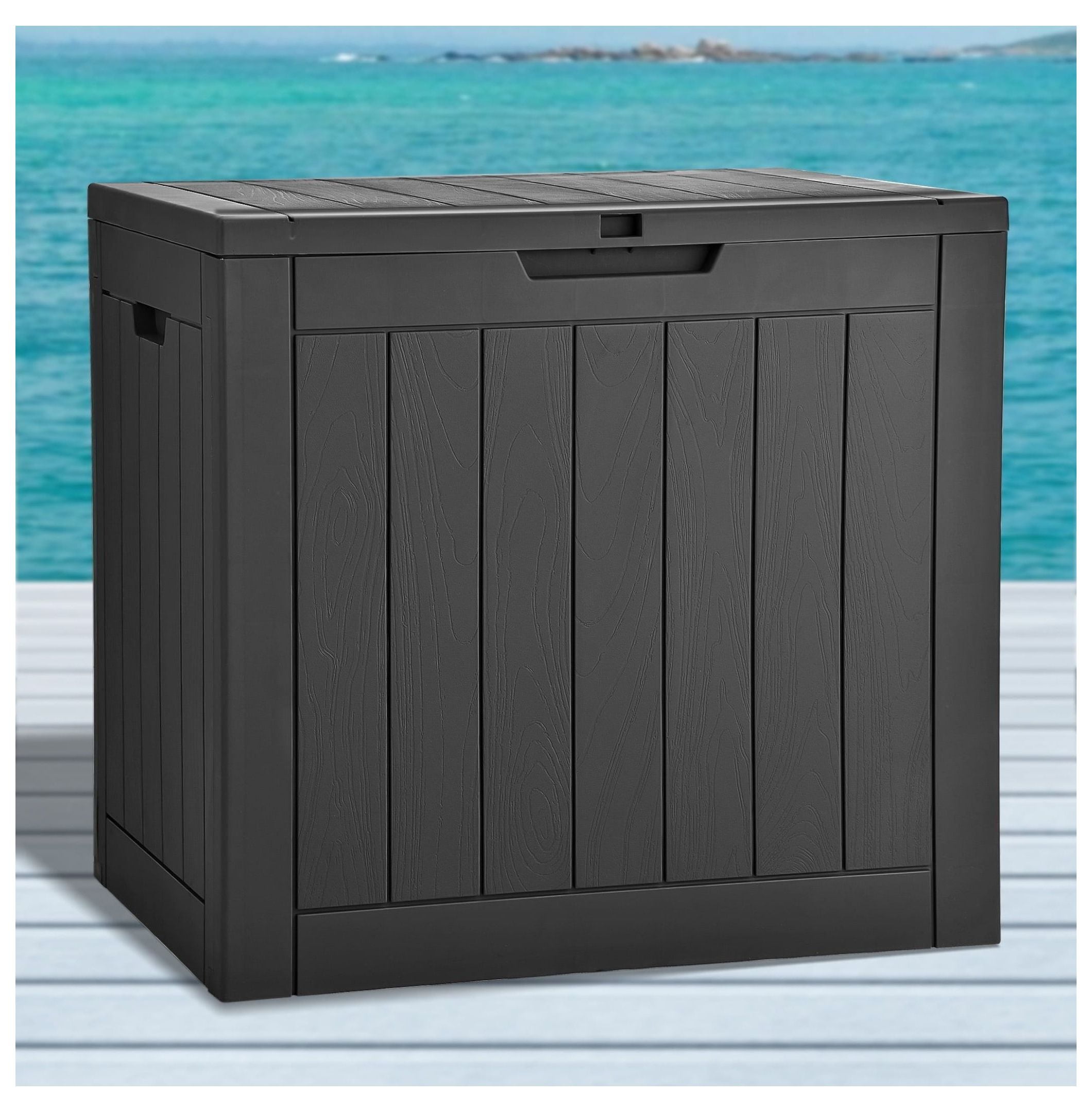 30 Gallon Outdoor Storage Chest - Waterproof Patio Deck Box - Durable ...