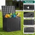 30 Gallon Resin Deck Box, Lockable Patio Outdoor Storage Box Waterproof ...