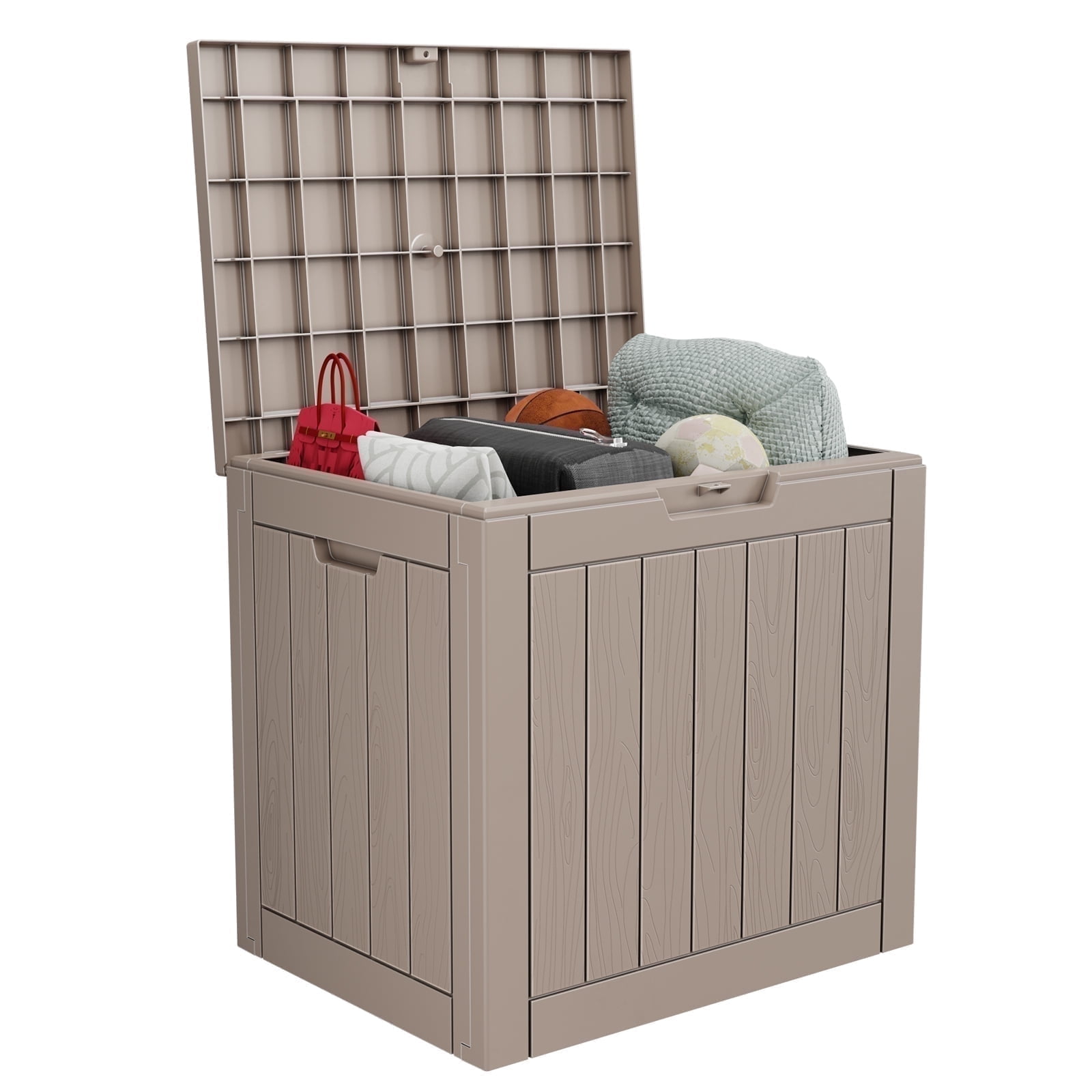 30 Gallon Resin Deck Box, Lockable Patio Outdoor Storage Box for ...