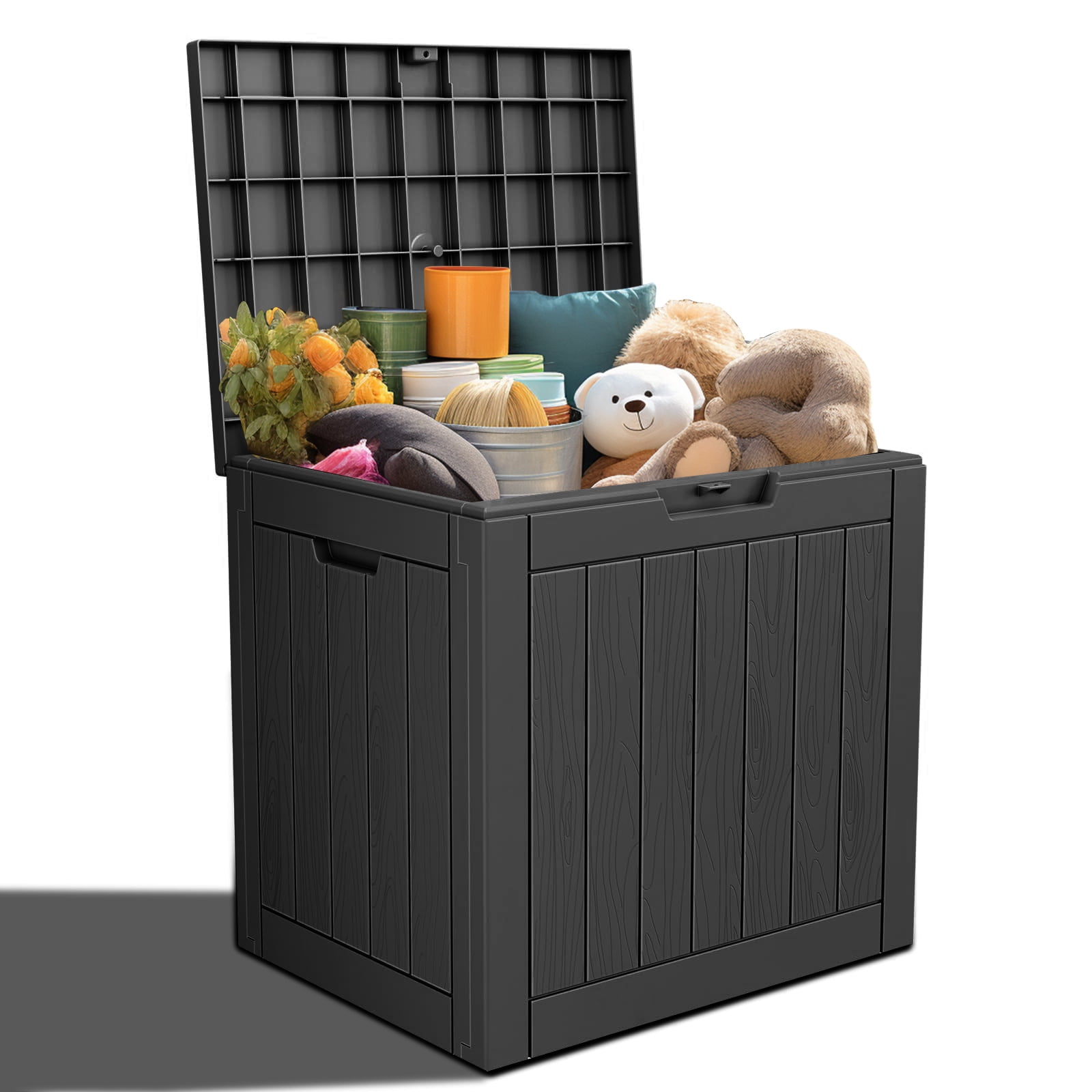 TPSOUM 31-Gallon Resin Deck Box, Lockable Waterproof Outdoor Storage ...