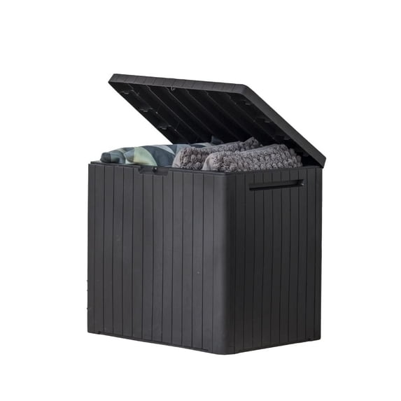 30 Gallon Resin Outdoor Storage Box & Patio Side Table for Balcony ...