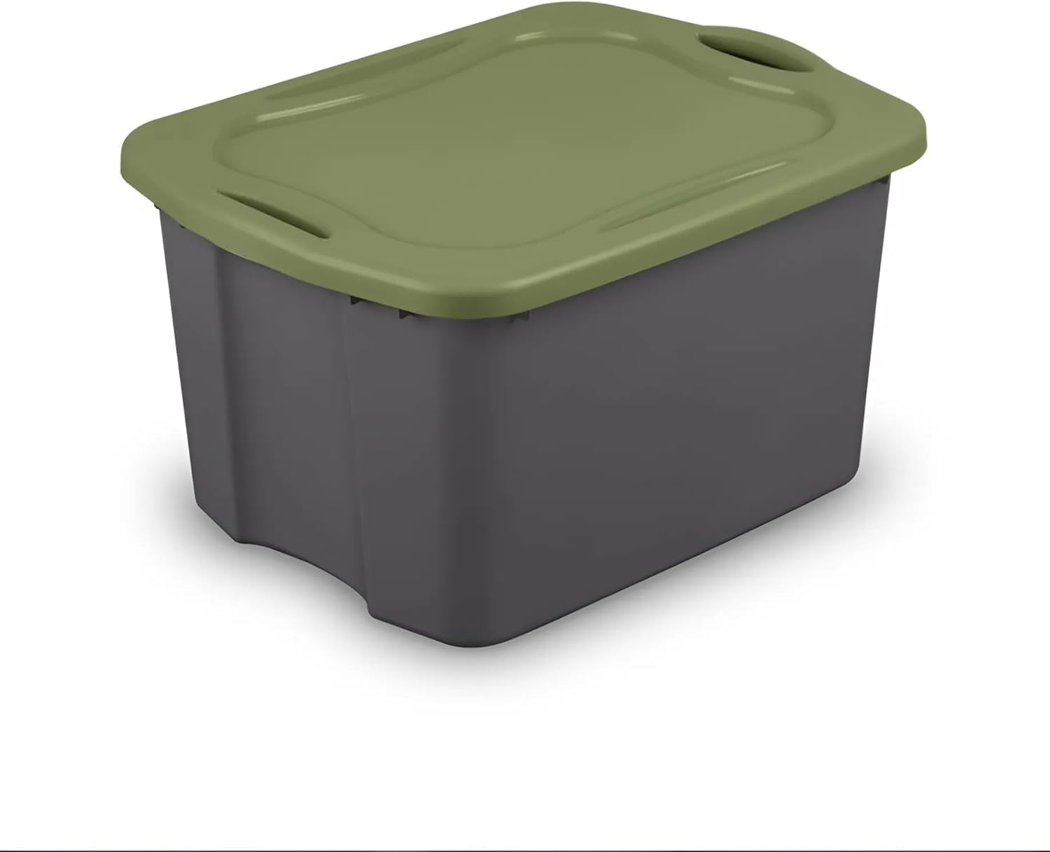 30-Gallon Storage Bin with Lid, Gray/Green – Heavy-Duty Plastic Tote ...