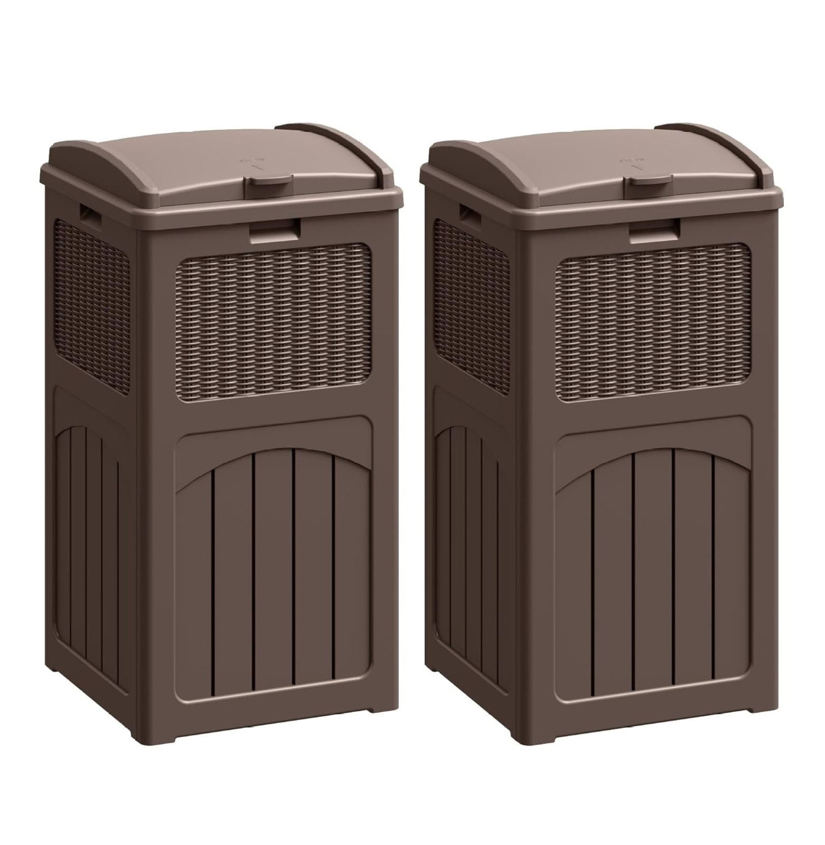 30 Gallon Trash Can, Resin Outdoor Garbage Can with Lid, Waterproof ...