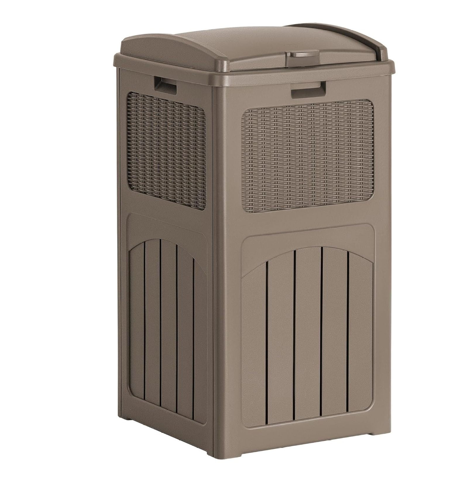 30 Gallon Trash Can, Resin Outdoor Garbage Can with Lid, Waterproof ...