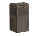 30 Gallon Trash Can, Resin Outdoor Garbage Can with Lid, Waterproof ...