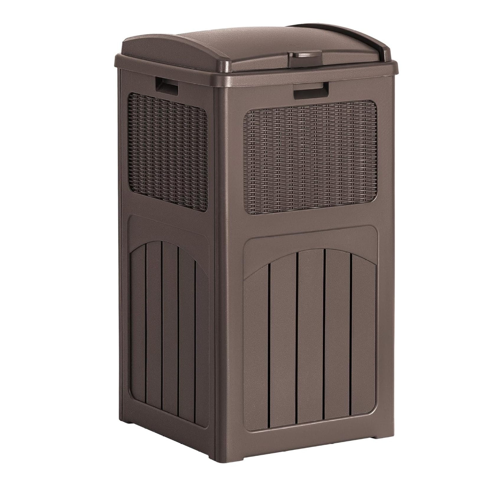 30 Gallon Trash Can, Resin Outdoor Garbage Can with Lid, Waterproof ...