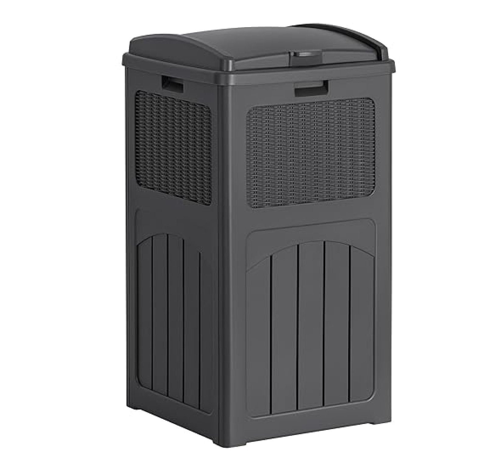 30 Gallon Trash Can, Resin Outdoor Garbage Can with Lid, Waterproof ...
