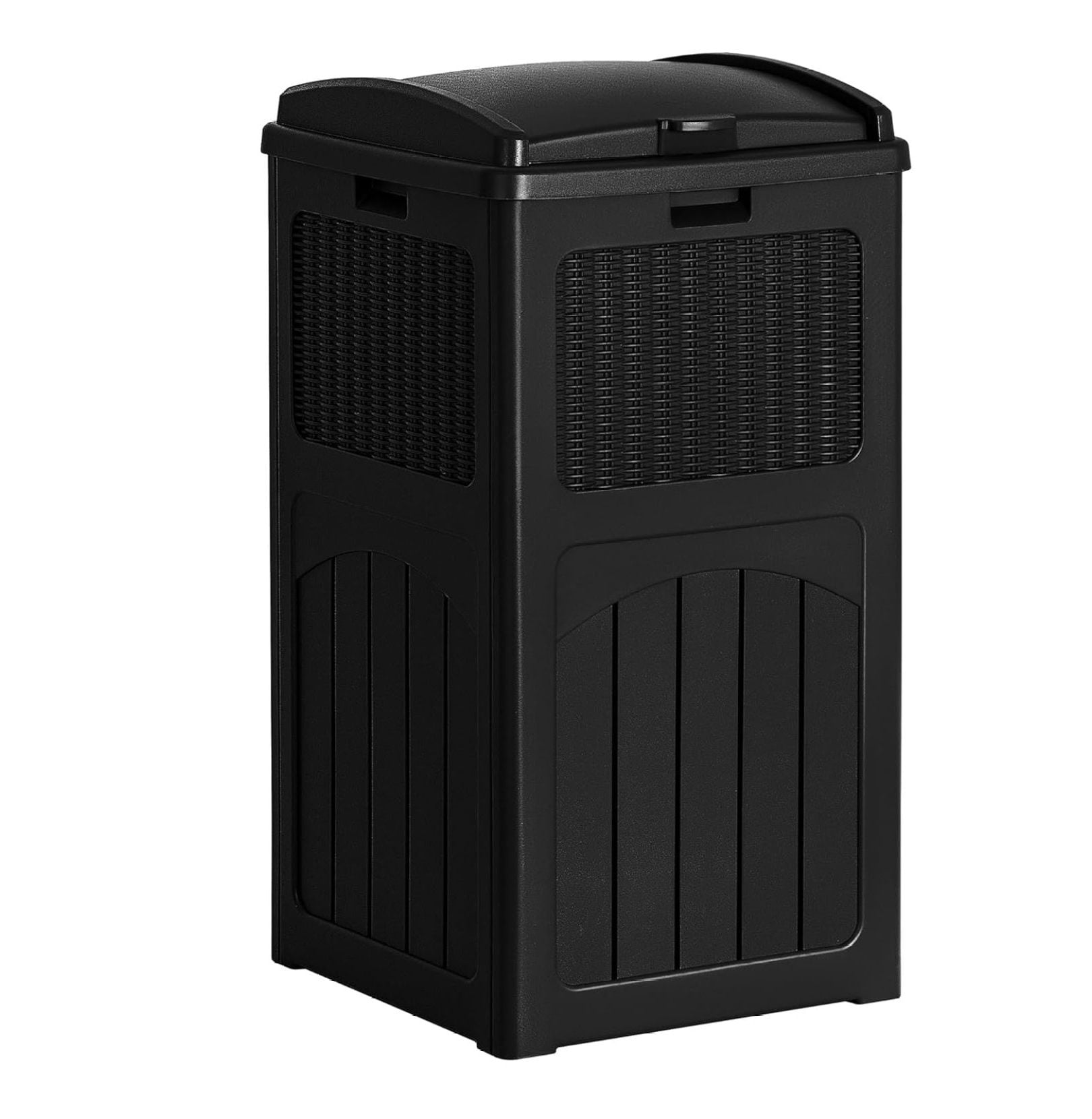 30 Gallon Trash Can, Resin Outdoor Garbage Can with Lid, Waterproof ...