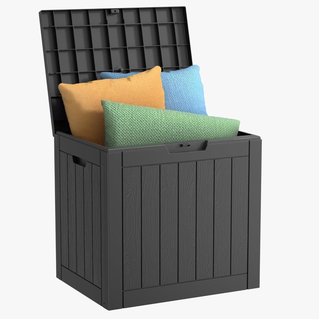 30 GallonOutdoor Storage Box,Resin Deck Boxes Waterproof, IndoorOutdoor ...