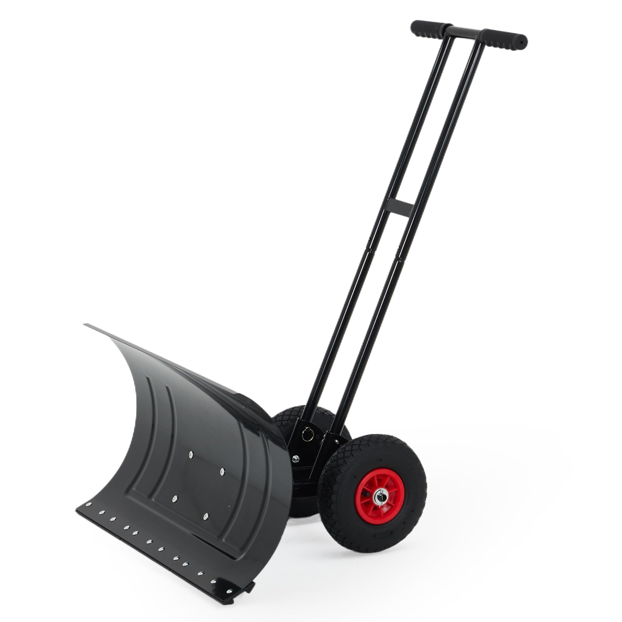 30'' Galvanized Blade Heavy-Duty 2-Wheel Snow Pusher Hand Plow ...